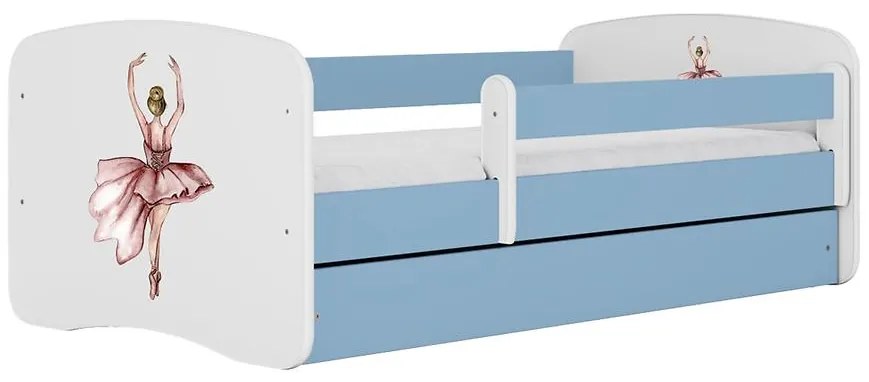 Dětská postel Babydreams+SZ+M modrá 70x140 Balerína