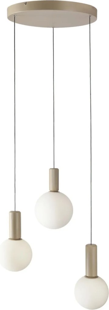 Trojitá závěsná lampa Testa, bílé koule