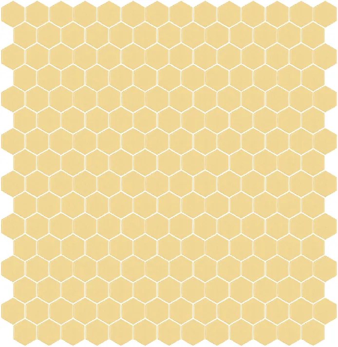 Hisbalit Obklad skleněná béžová Mozaika 336B MAT hexagony  hexagony 2,3x2,6 (33,33x33,33) cm - HEX336BMH