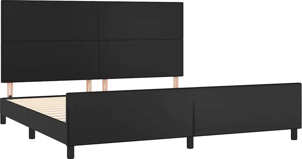 Rám postele s čelem černý 200x200 cm umělá kůže 3125469