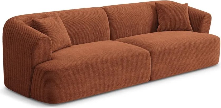 Manšestrová pohovka v terakotové barvě 255 cm Campi – Cosmopolitan Design