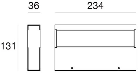 Linea Light CA037DBBMDI Regolo V2 240 Mono, černé nástěnné svítidlo, LED 17W 2700K, šířka 23,4cm