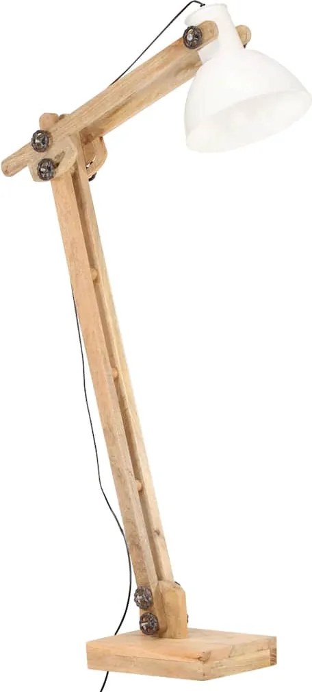 Stojací lampa bílá masivní mangovníkové dřevo E27 320582