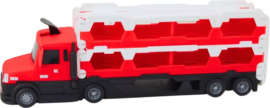 LEAN Toys Lora Odtahovka Závodní dráha 2 v 1 Světla Zvuky Značky Autíčka Červená