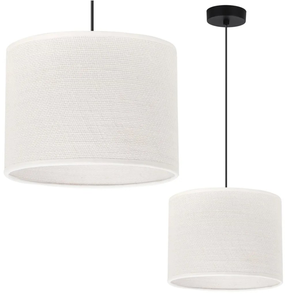 Závěsné svítidlo Juta, 1x bílé jutové stínítko, (fi 20cm), b