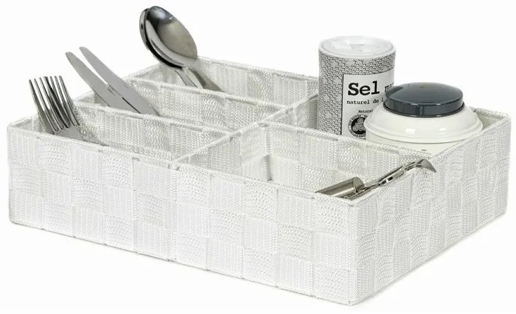 Organizér Compactor TEX 32 x 25 x 8 cm, 5 dílů, bílá