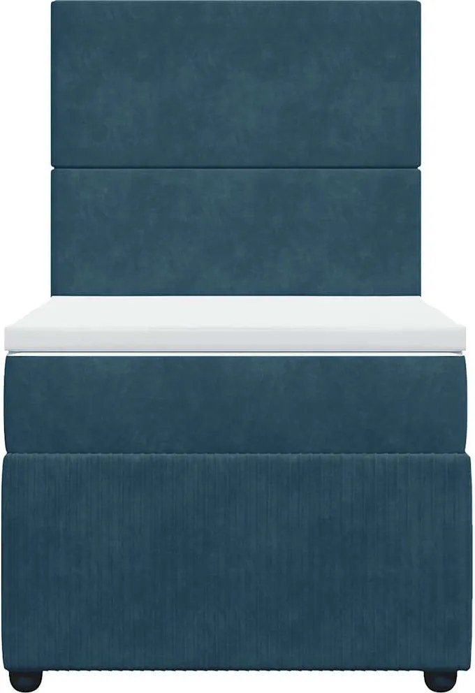 Box spring postel s matrací modrá 80 x 200 cm samet 3294488