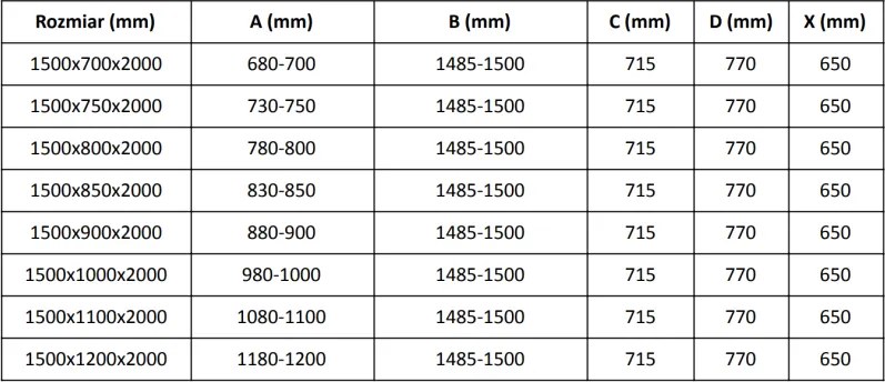 Mexen Velar, sprchový kout s posuvnými dveřmi 150(dveře) x 70(stěna) cm, 8mm čiré sklo, černá matná, 871-150-070-01-70