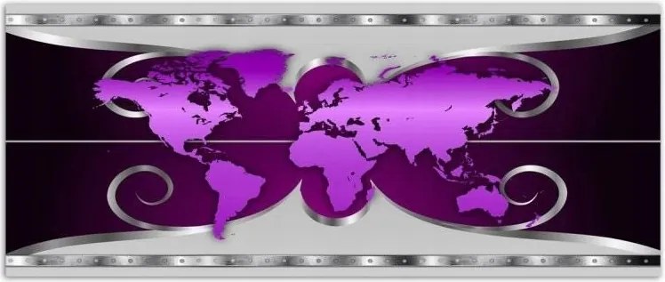 Obraz na plátně Panorama Mapa světa 120x40