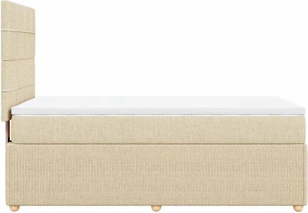 Box spring postel s matrací krémová 90x200 cm textil 3294244