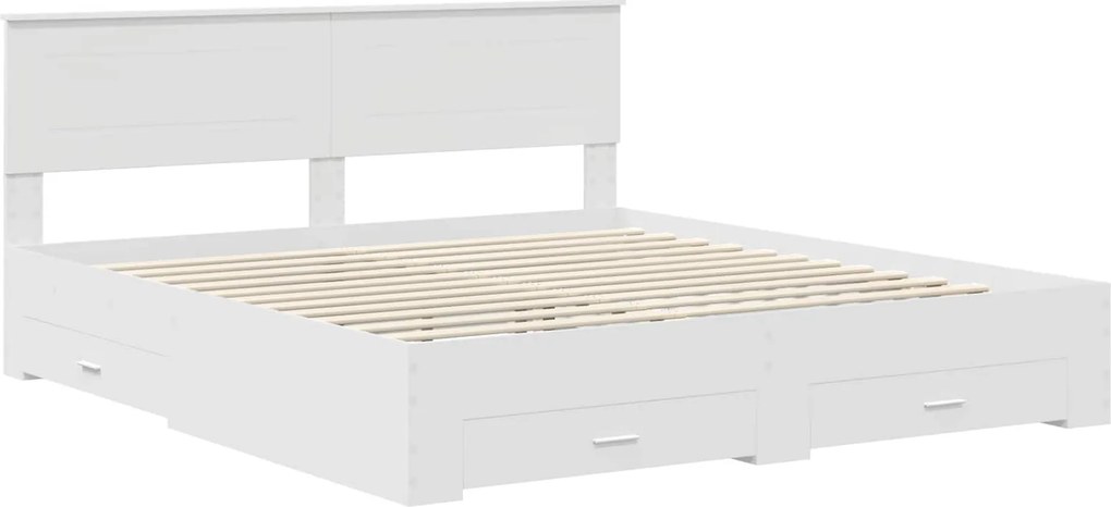Rám postele se zásuvkou Bílá 180 x 200 cm Kompozitní dřevo 3408229
