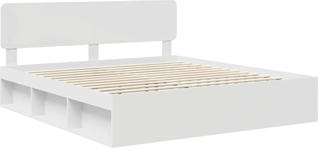 Rám postele s čelo Bílá 180 x 200 cm Masivní borové dřevo 3412042