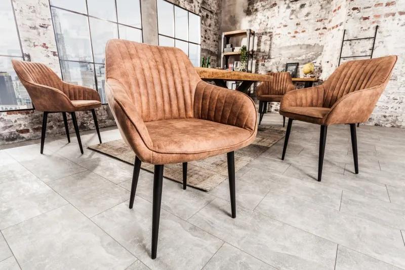 Židle područky Turin vintage světle hnědá / 38789