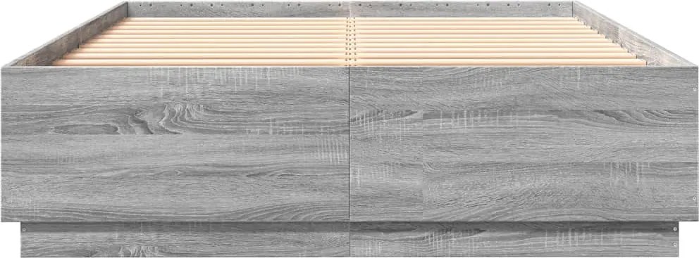 Rám postele šedý sonoma 160 x 200 cm kompozitní dřevo 3209693