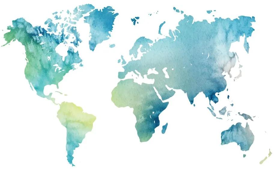 Obraz mapa světa v akvarelu