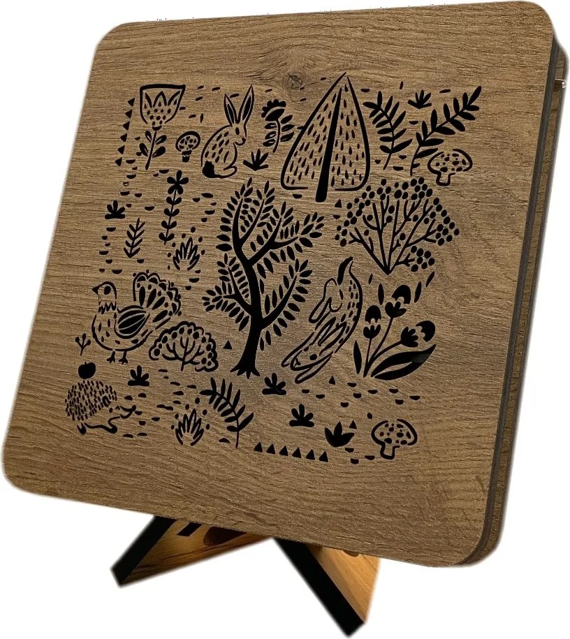 Li-Go "Les se zajícem" lampa 19x19 cm provedení povrchu: dub světlý