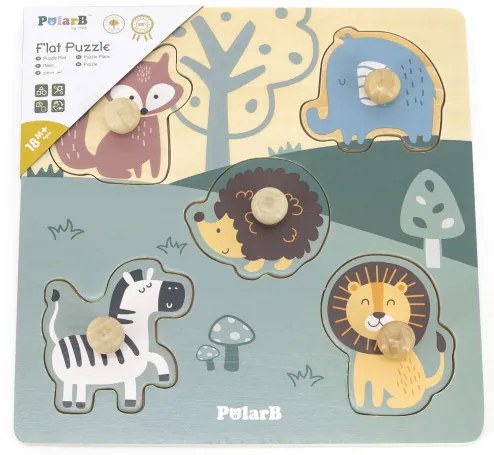 Dřevěná vkládačka s úchyty Viga 44068 PolarB zvířátka