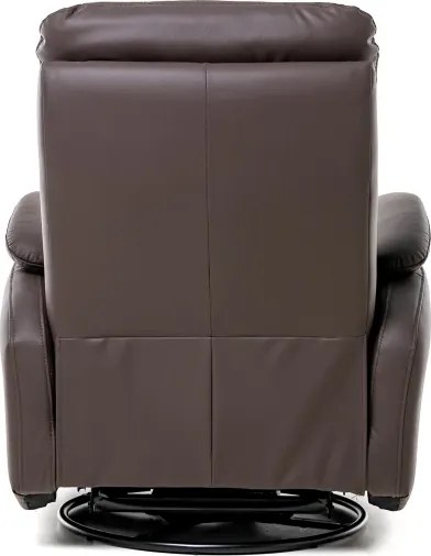 Kožené houpací křeslo s elektrickým polohováním ELEGANT 1, tm. hnědá