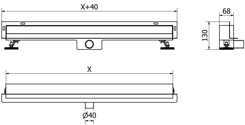 Mexen Flat Wall nástěnný lineární odtok 2v1 90 cm, Chromovaná - 1030090