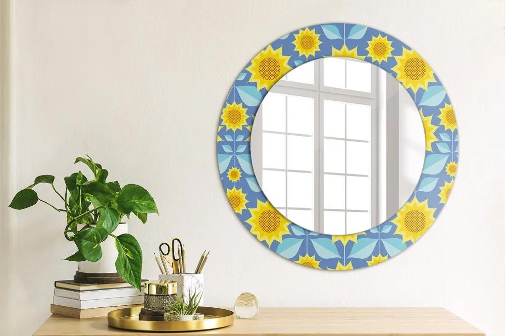 Kulaté dekorativní zrcadlo Geometrické slunečnice fi 50 cm