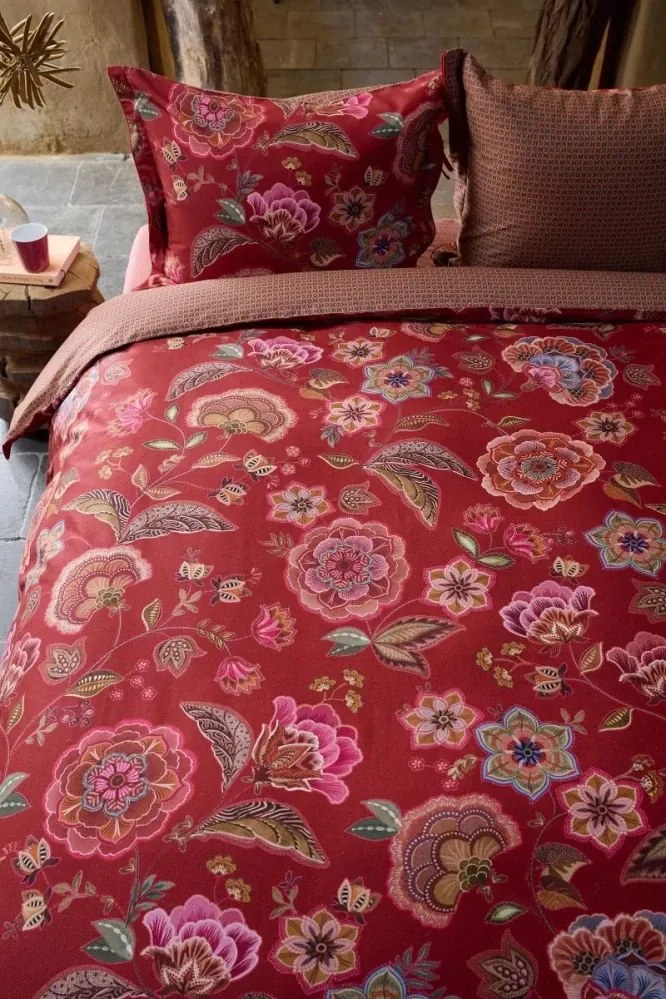Pip Studio povlečení z broušeného kepru ( Twill ) Matata červené 140x200 + 70x90 cm (Kvalitní povlečení z hřejivé keprové bavlny se speciálně)