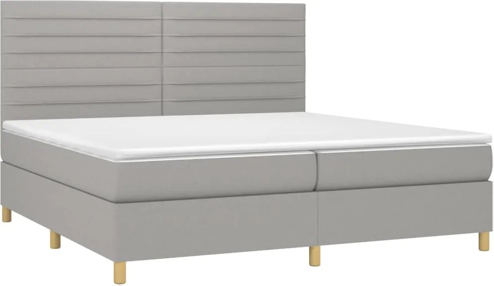 Box spring postel s matrací světle šedá 200 x 200 cm textil 3142441