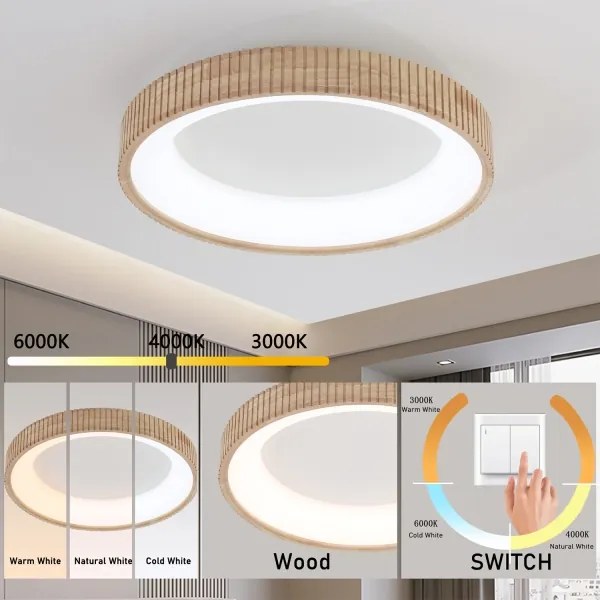 Brilagi - LED Stropní svítidlo FALCON WOOD MODERN LED/40W/230V pr. 60 cm dřevo