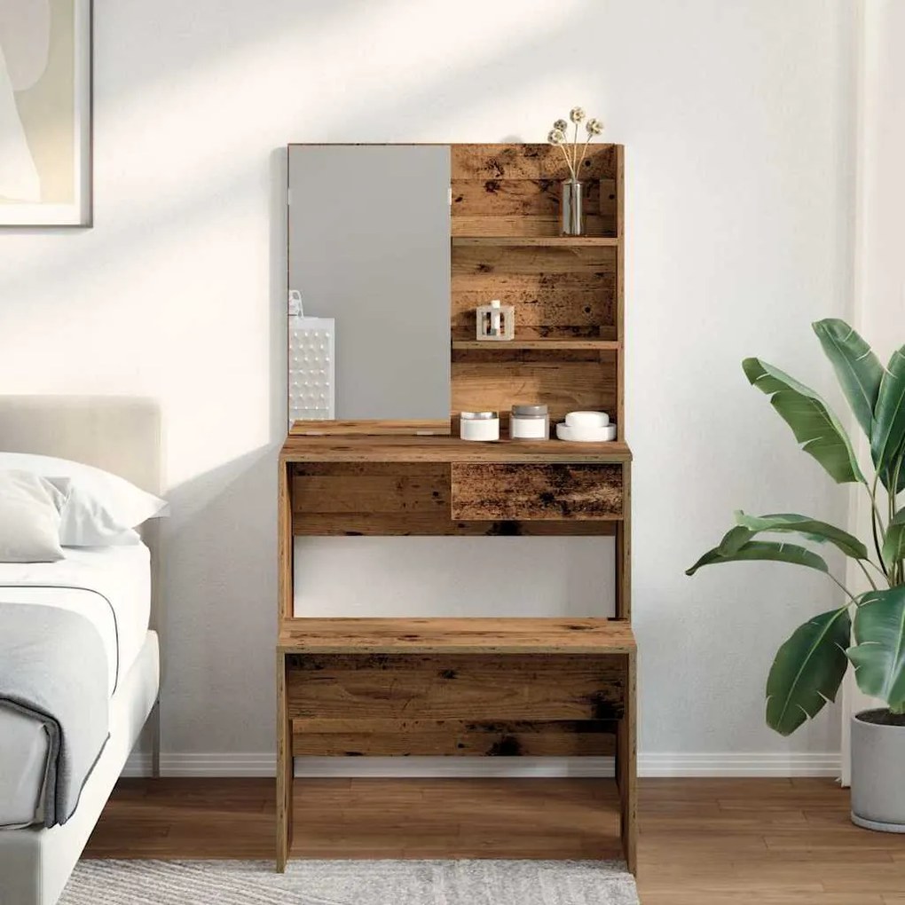 Set toaletního stolku staré dřevo kompozitní dřevo 3329189