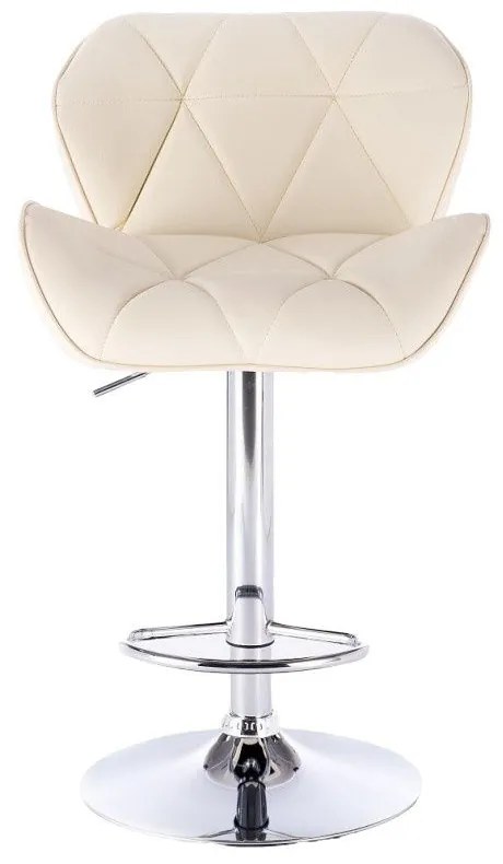 LuxuryForm DESIGN Barová židle MILANO na stříbrné kulaté podstavě - krémová