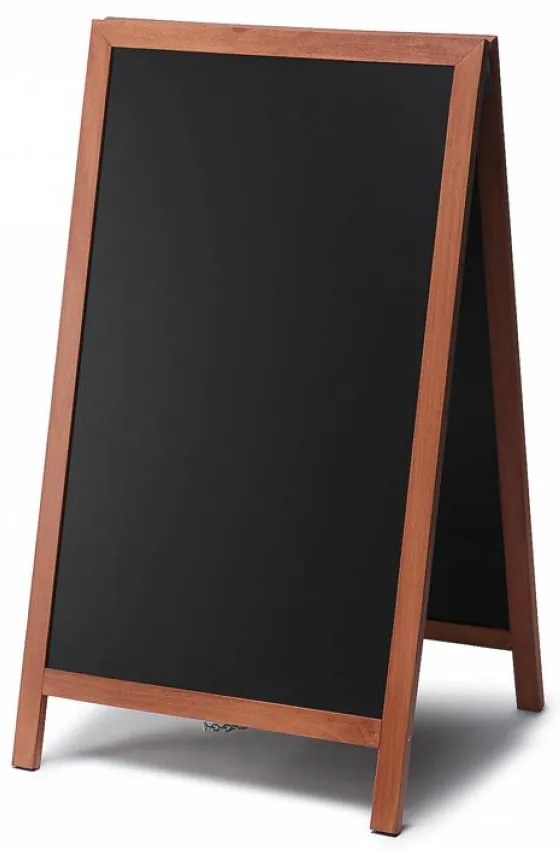 Dřevěné áčko s křídovou tabulí 68 x 120 cm, světle hnědá
