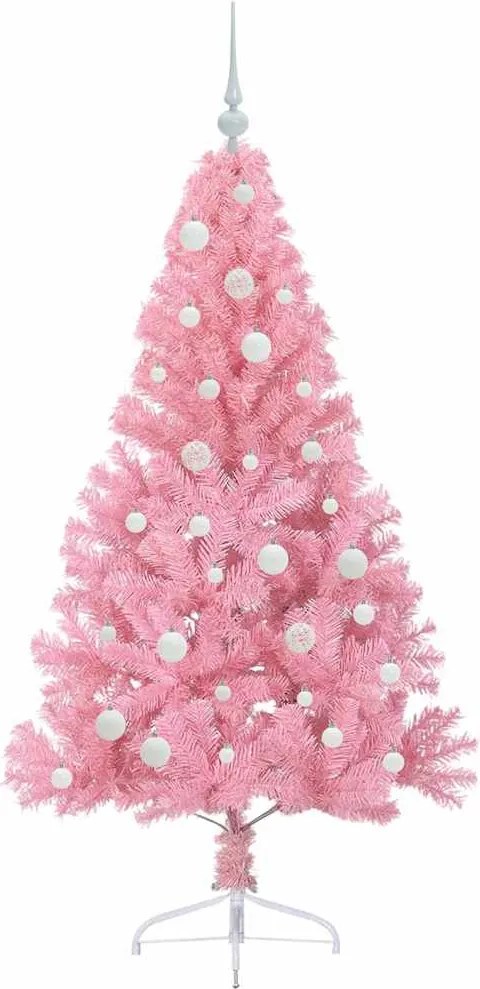 Umělý osvětlený vánoční stromeček Růžová 150 cm PVC 3397066