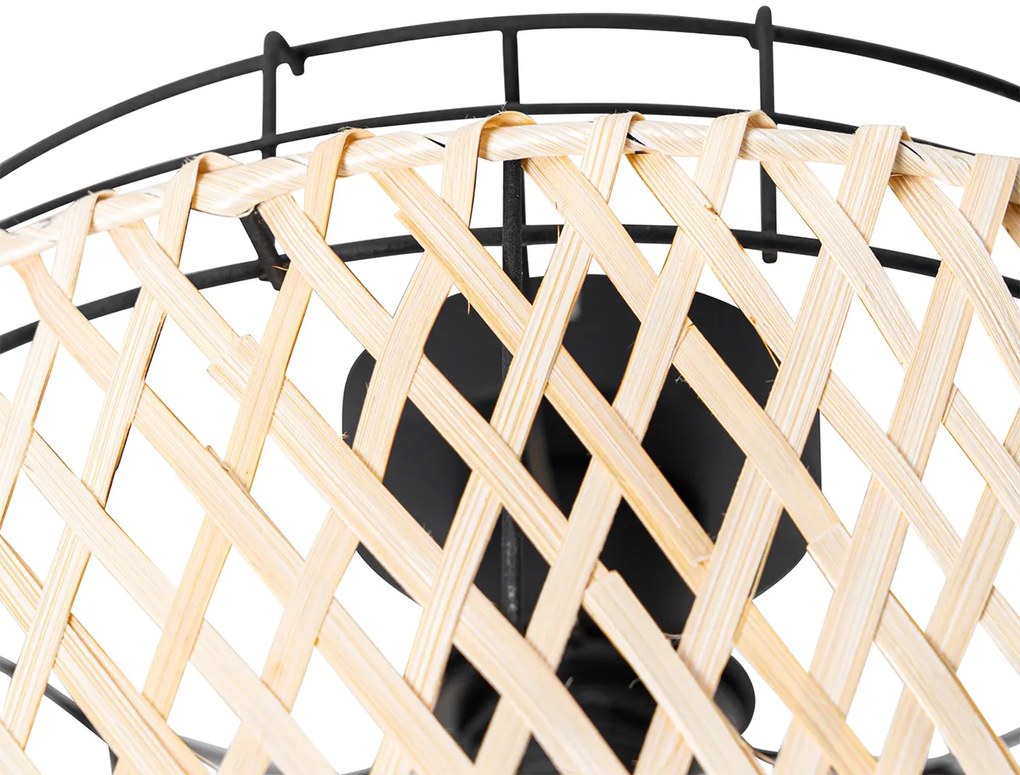 Orientální stropní svítidlo černé s bambusem - Irena