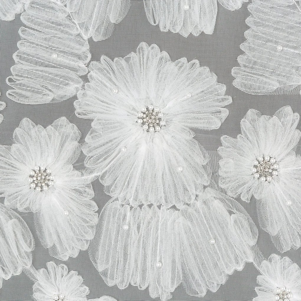 ZÁCLONA NA KROUŽCÍCH EVA MINGE JASMIN1 140X250 CM BÍLÁ