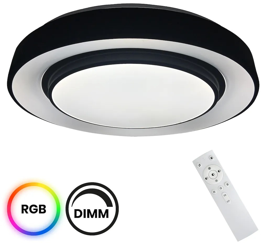 Stropní LED svítidlo Naomi Smart, 1x LED 24w, 3000-6000k, b, RGB, s ovladačem