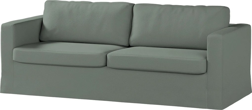 Potah na pohovku IKEA Karlstad 3-místná, nerozkládací, dlouhý barva zelená látka pletený vzor