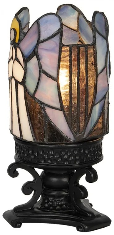 Vitrážová stolní lampa Tiffany Ange – 14x21 cm