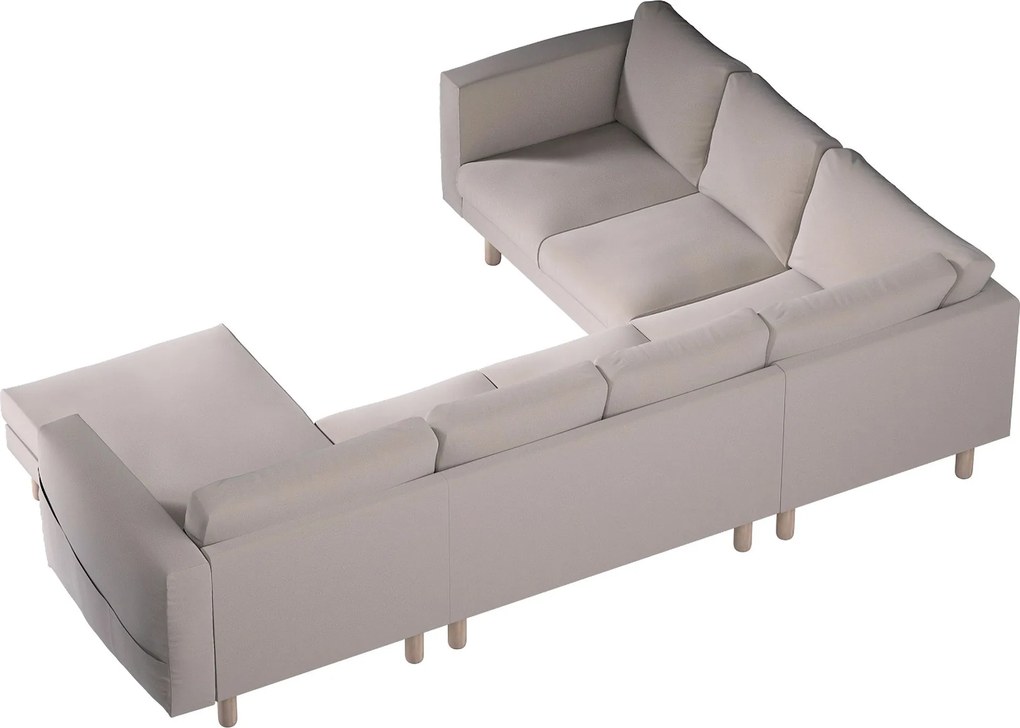 Potah na pohovku IKEA Norsborg rohová, 5-místná se šezlongem barva béžová látka sametová