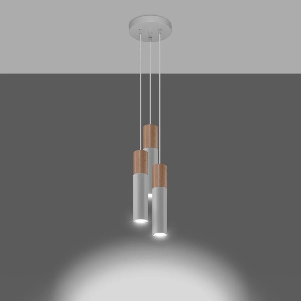 Sollux Lighting Závěsné svítidlo PABLO 3P bílé