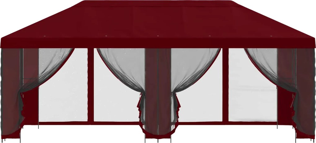 Zahradní altán se stěnami 6 x 3 m Vínová Polyester a ocel 3376029