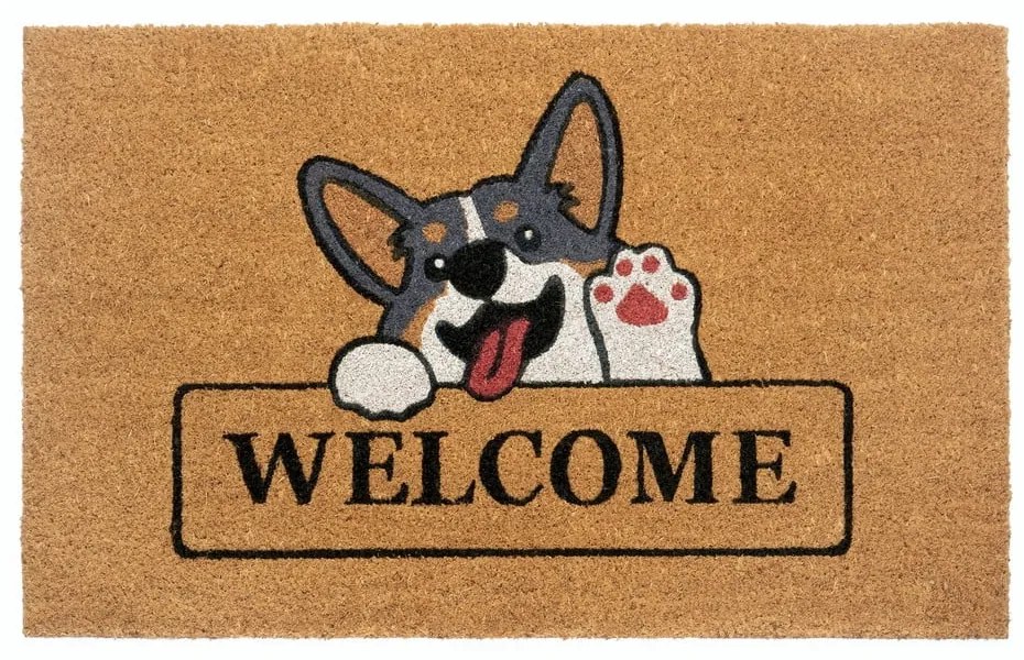 Rohožka z kokosového vlákna 75x45 cm Welcome & Dog - Hanse Home