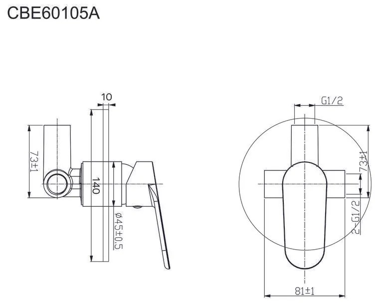Mereo Viana sprchová podomítková baterie bez přepínače Mbox kulatý kryt mosaz chrom CBE60105A