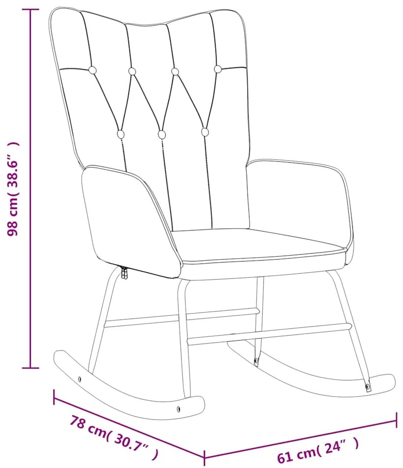 vidaXL Marketos Houpací křeslo se stoličkou vínové textil