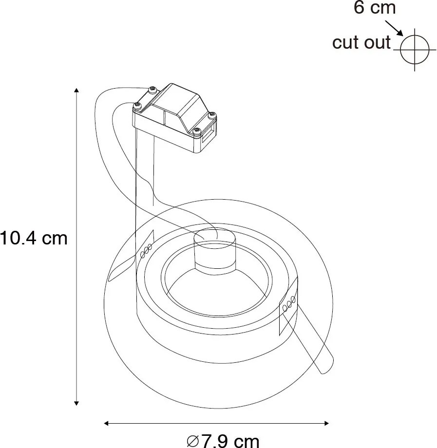 Sada 12 bílých kulatých LED bodových svítidel GU10 50 mm IP44 - Xena