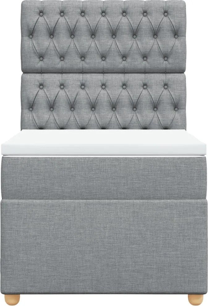 Box spring postel s matrací světle šedý 100 x 200 cm textil 3291198