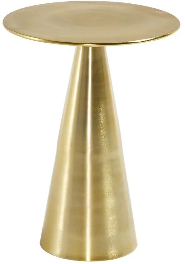 OnaDnes -20% Zlatý kulatý kovový odkládací stolek Kave Home Rhet 39 cm