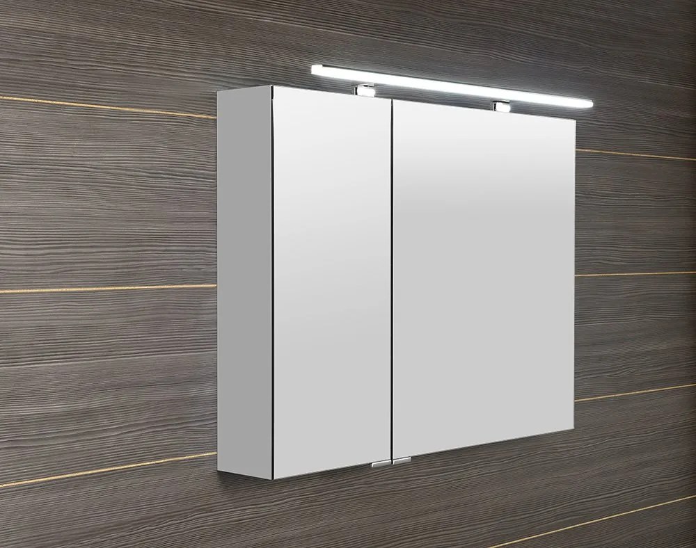 Sapho Sapho, MIRRÓ galerka s LED osvětlením, 90x70x16cm, bílá, MC090-0030