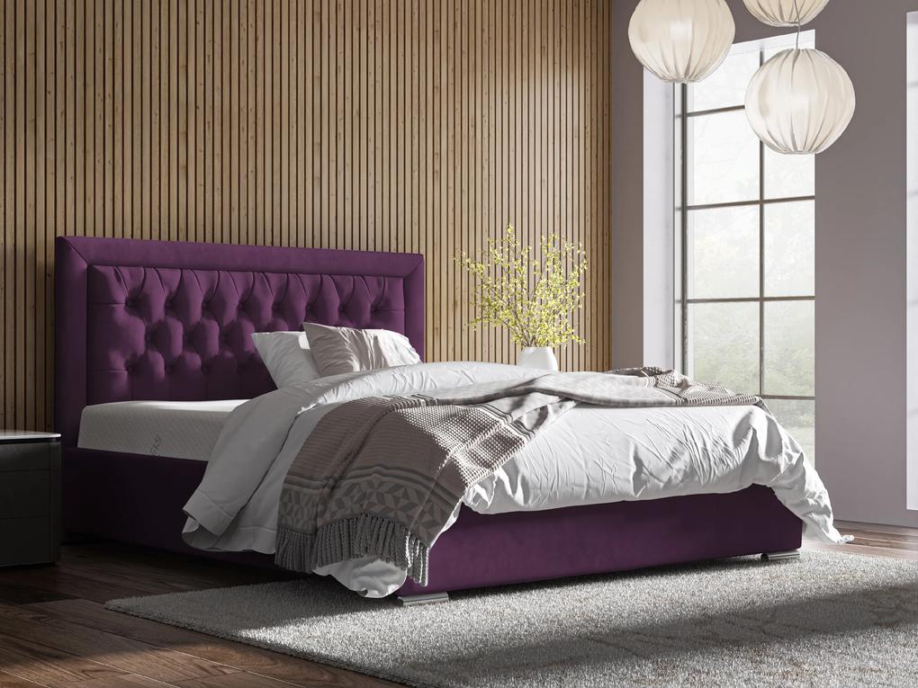 Eka Čalouněná postel Mona - Kronos 160x200 cm Barva látky: Azurová (13), Úložný prostor: Bez úložného prostoru