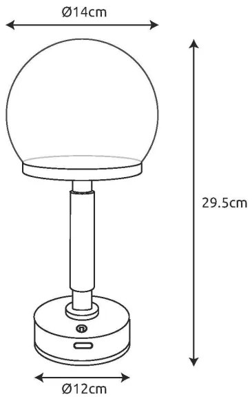 Globo 21034SI - LED Nab. dot. stol. lampa HAKU LED/2,5W/5V 2800K stříbrná