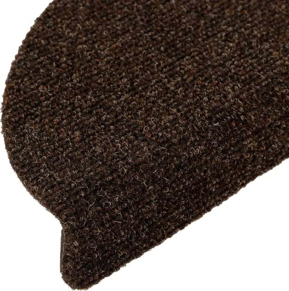 Schodové rohože samolepicí 20 ks 56 x 17 x 3 cm hnědé půlkulaté 3365674