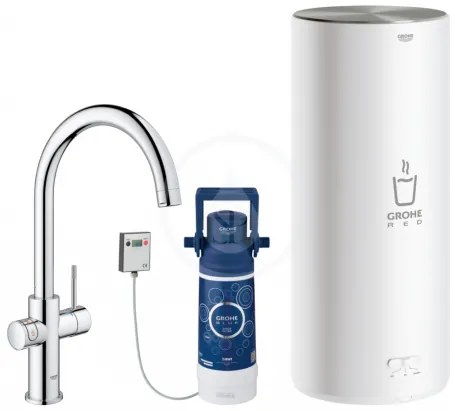 Grohe Red - Dřezová baterie Duo s ohřevem vody a filtrací, zásobník L, chrom, 30079001